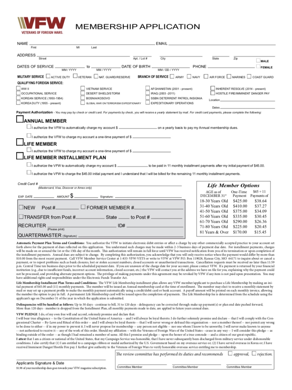 Membership – VFW Post 3291 – Pepperell, MA